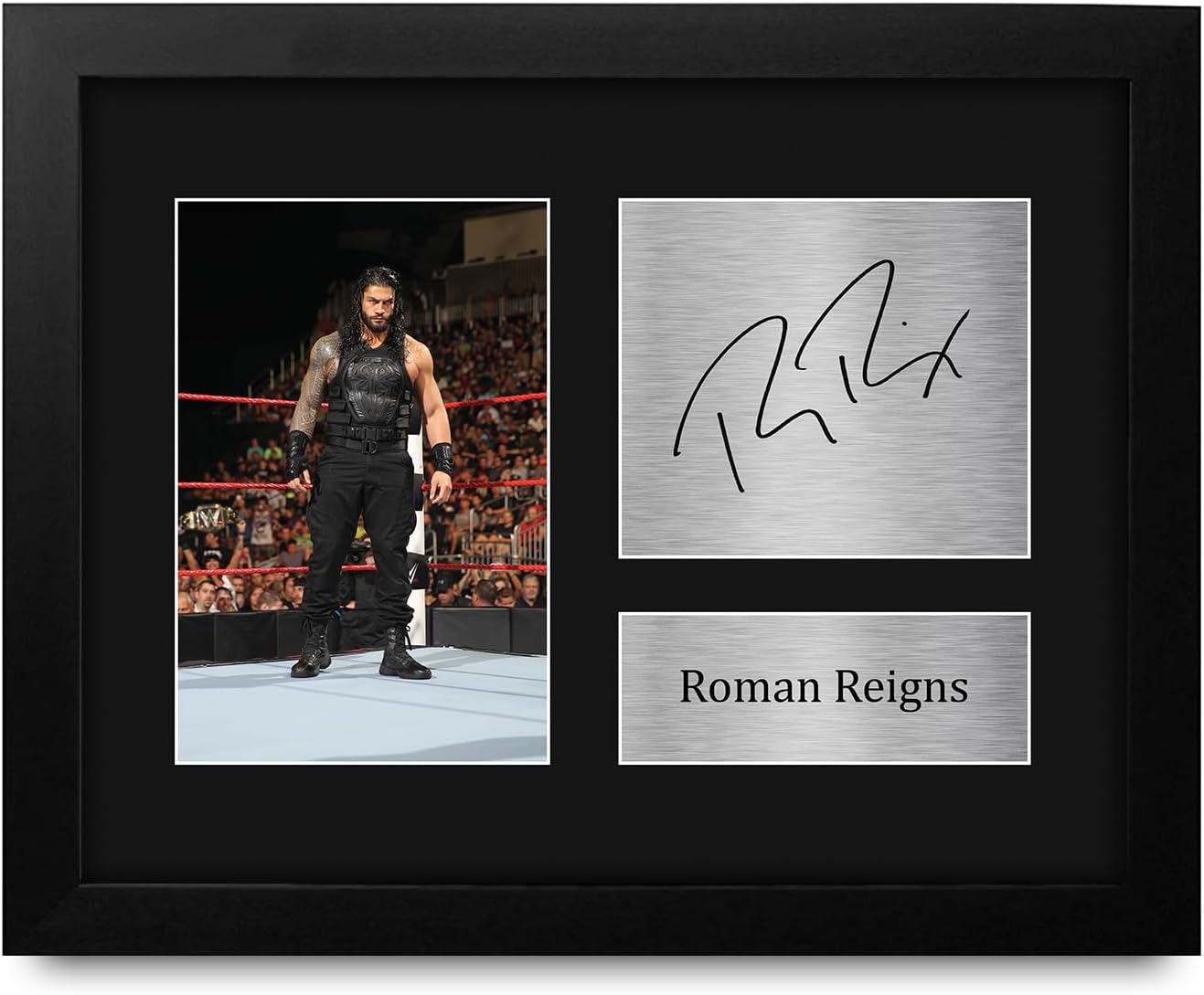 Amazon.com: HWC Trading Roman Reigns Framed Gift Signed Printed ...