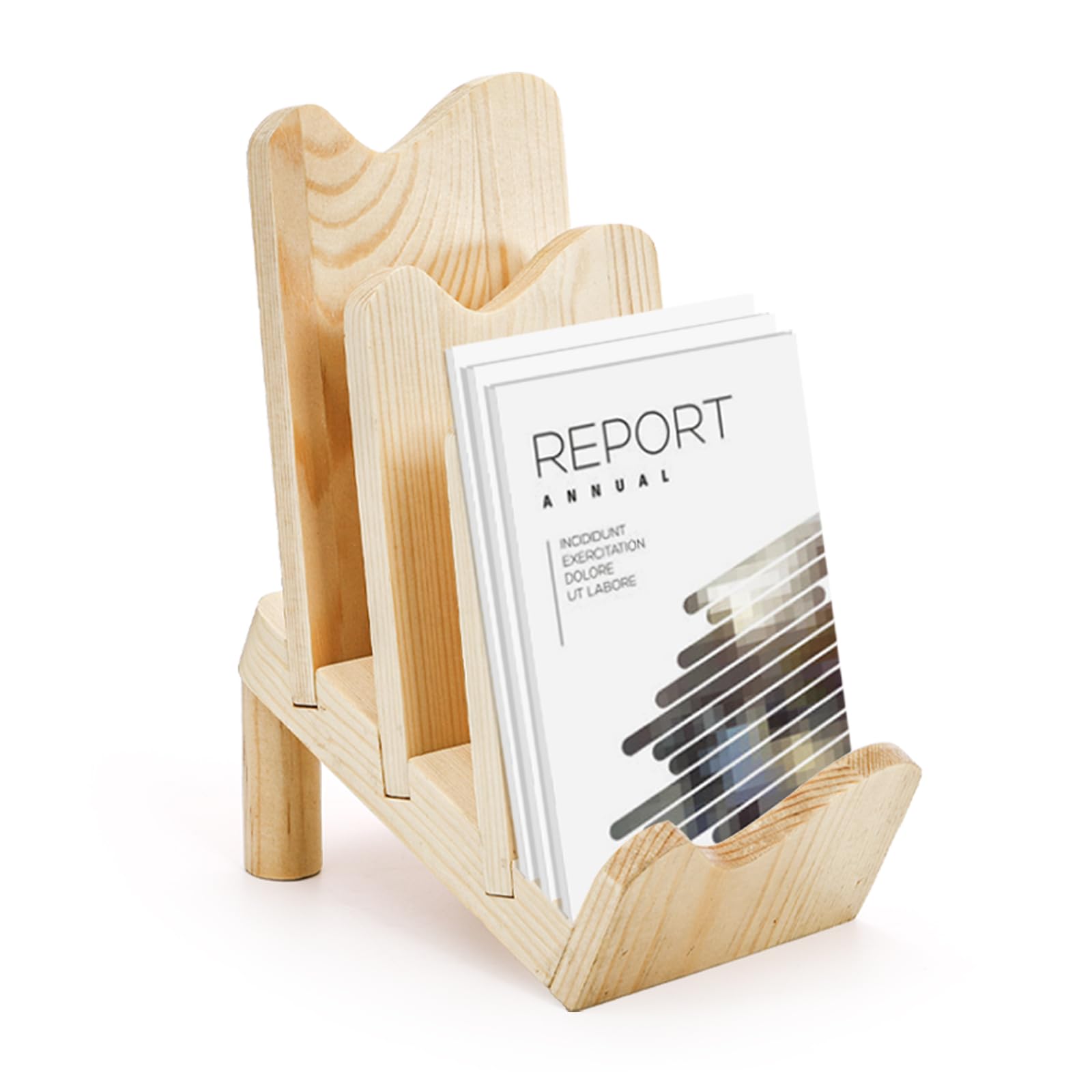 Amazon.com: Suwimut 3-Tier Pine Wood Literature Holder, Trifold ...