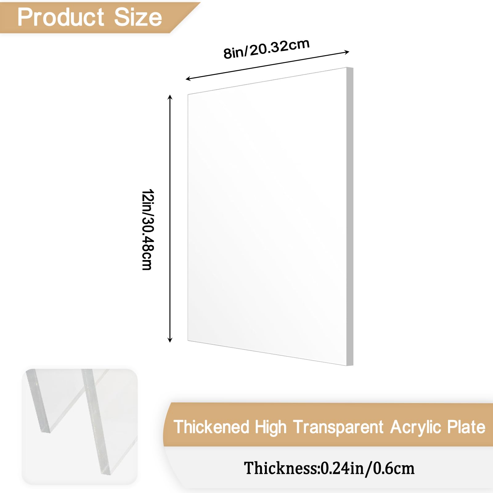 Snapklik.com : ADTDA Clear Acrylic Sheet Plexiglass,1/4" Thick