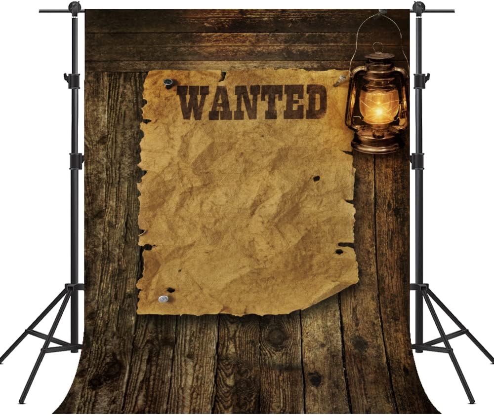 Amazon.com : Cowboy Wanted Poster Backdrop, 5x7ft/1.5x2.1m Vinyl ...