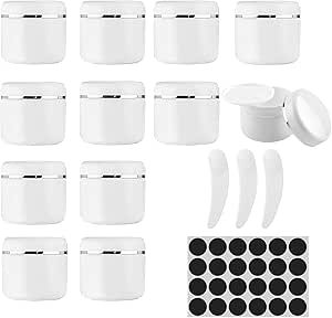 12PCS Large Sample Pots 50ml/50g Travel Cosmetic Jar Plastic Containers ...