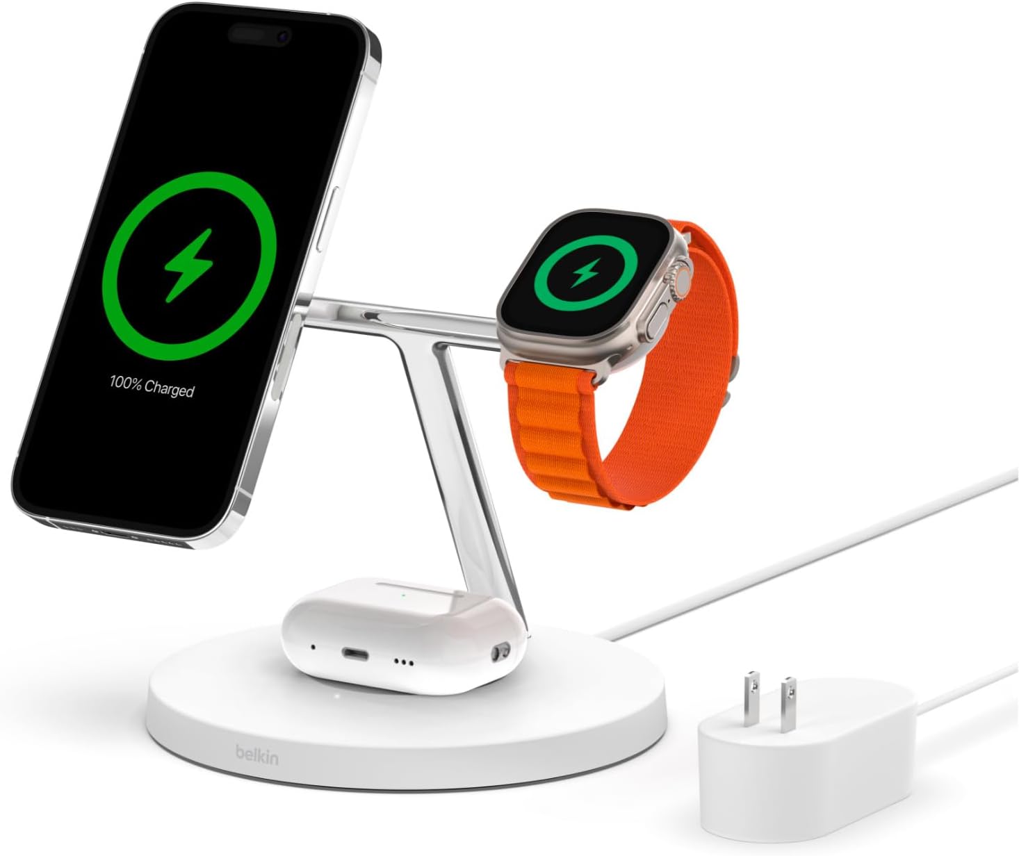 Belkin MagSafe 3-in-1 Wireless Charger, 15W iPhone Fast Charging, Apple ...
