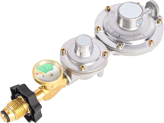 Amazon.com : MOASKER Vertical 2 Stage Propane Regulator with Gauge and ...