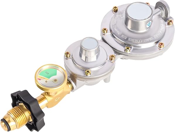 Amazon.com: MOASKER Vertical 2 Stage Propane Regulator with Gauge and ...