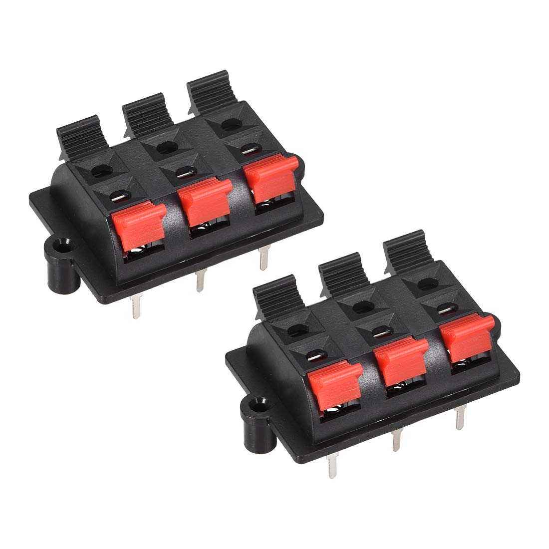 Amazon.com: uxcell 2 Row 6 Way Spring Speaker Terminal Clip Push ...