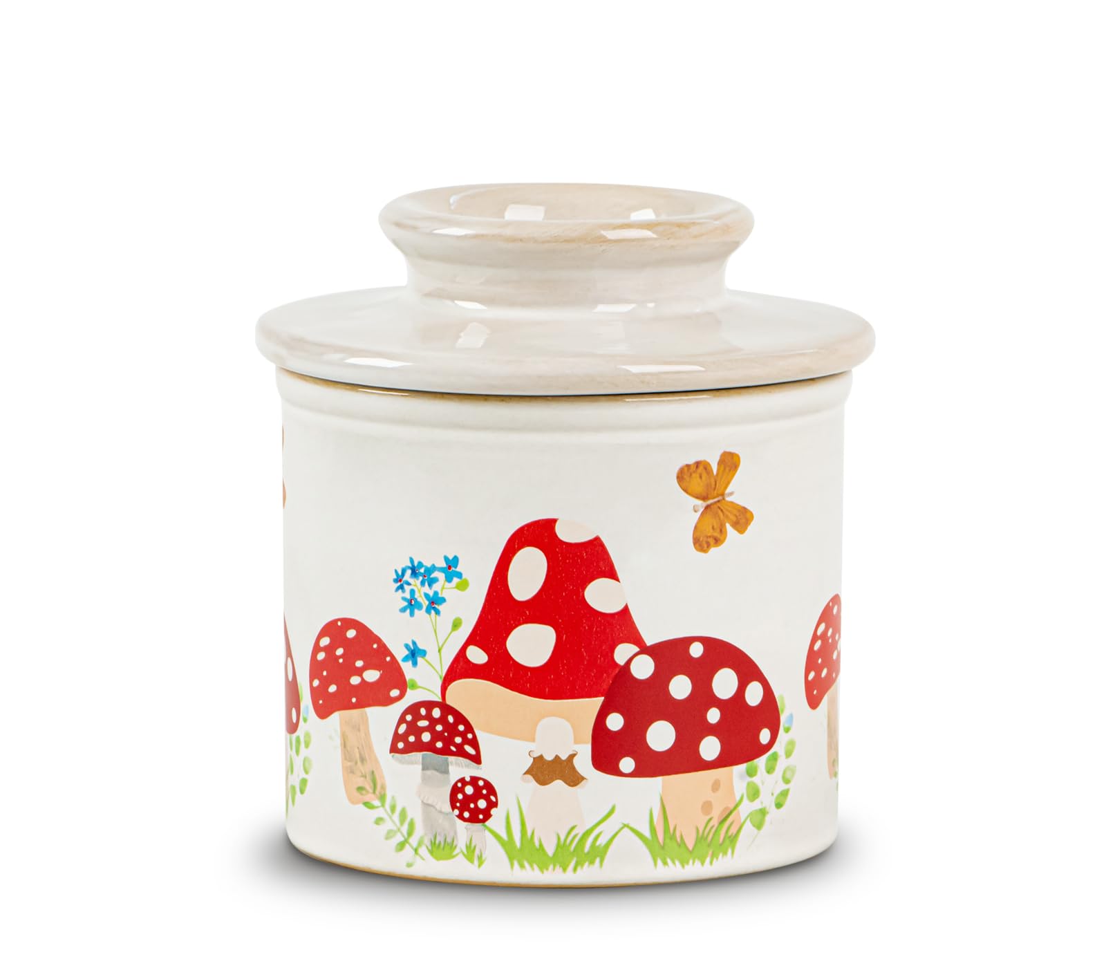Amazon.com | Mushroom Butter Crock For Counter With Water Line French ...