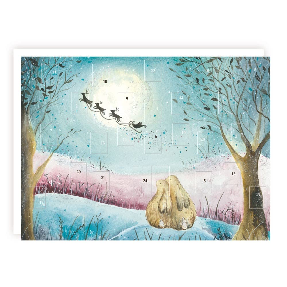 Traditional Advent Calendar - Rabbits Watching Santa - No Chocolate ...