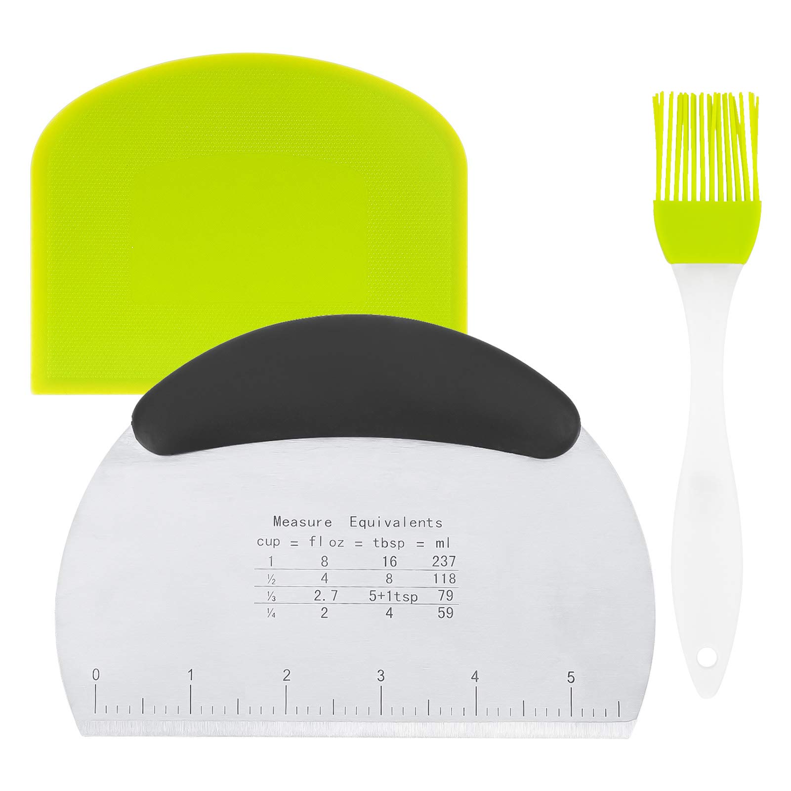 Buy Fuyamp Dough Scraper Set, Stainless Steel Pastry Cutter with Handle ...