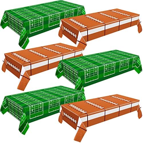 Amazon.com: Mixweer 6 Pcs Football Plastic Tablecloth Football Party ...