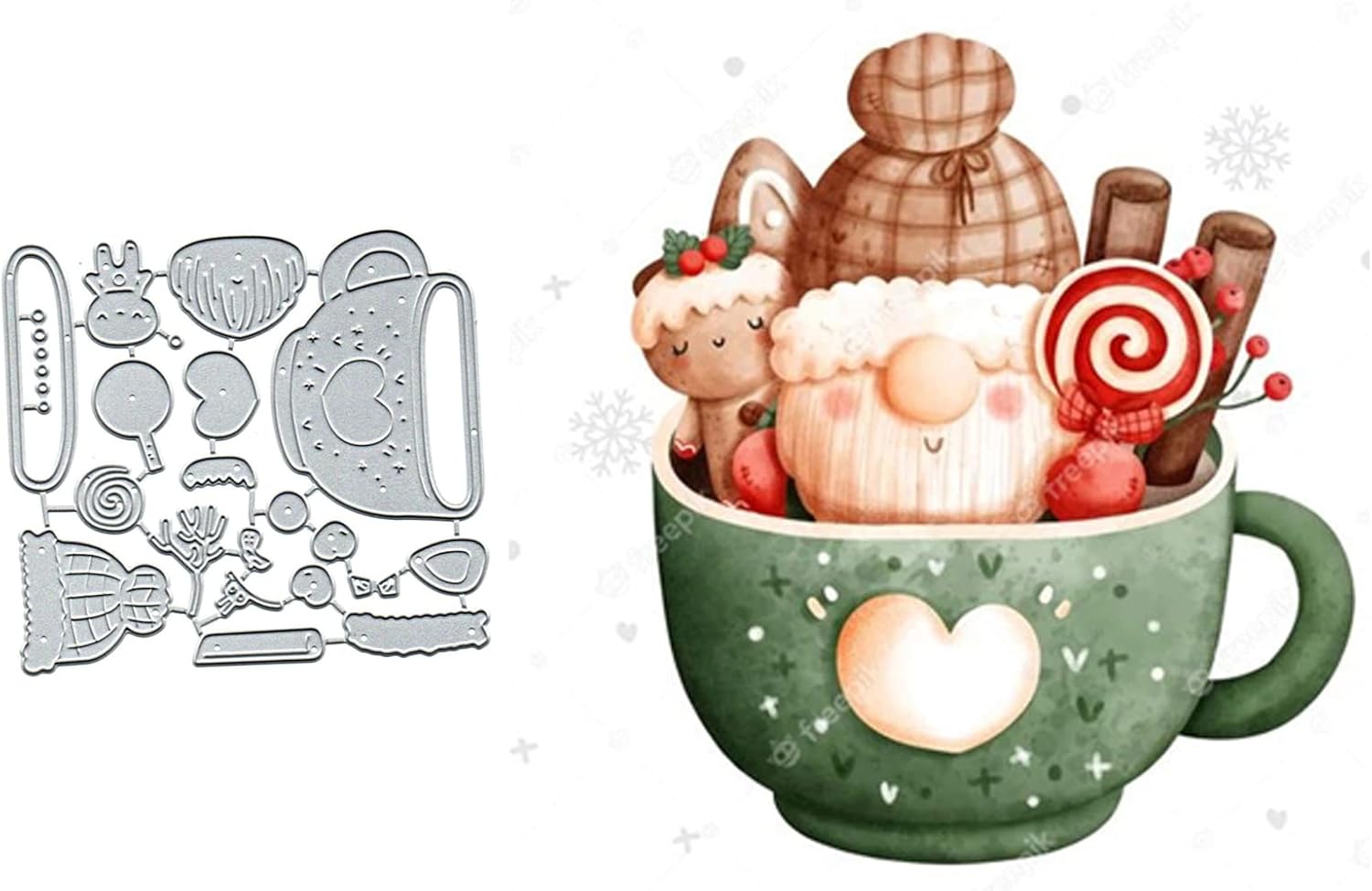 Amazon.com : Christmas Gingerbread Metal Die Cuts for Card Making ...