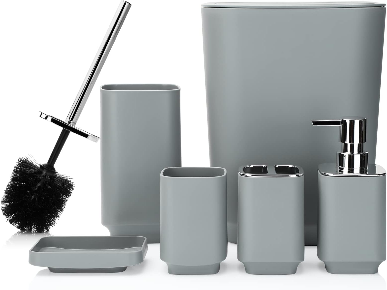 iTrend Bathroom Set 6 Pc – 3L Bin Toilet Brush Soap Dispenser ...