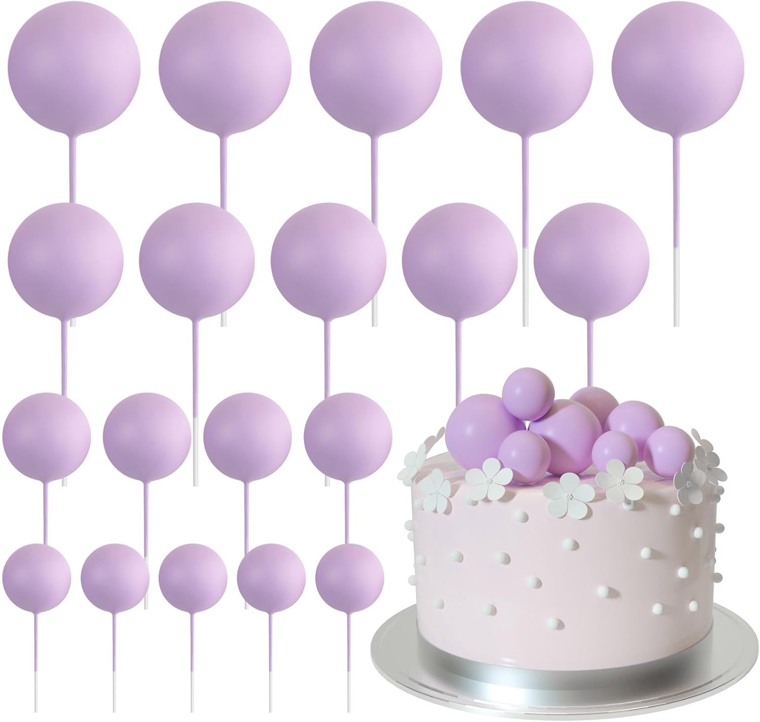 Amazon.com: ASTARON 20 Pcs Ball Cake Topper Decorations Mini Balloons ...