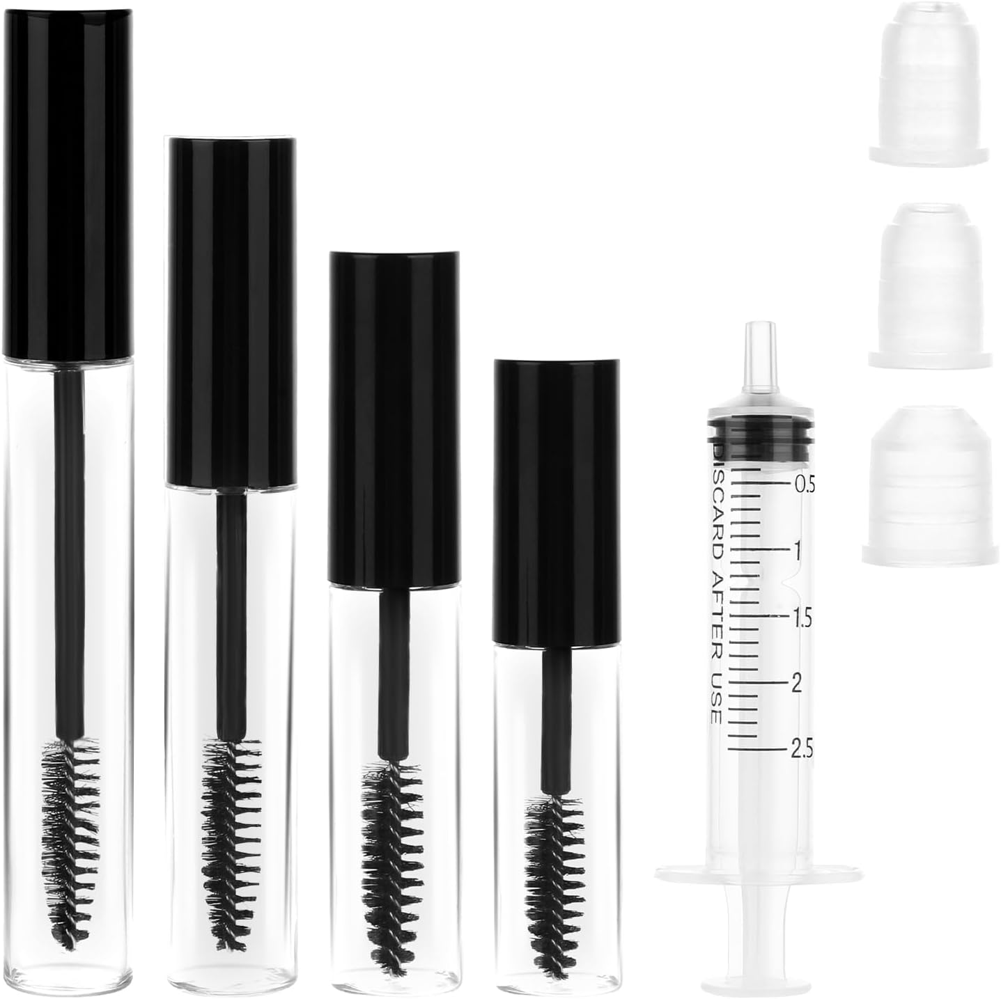 Amazon.com : 4 Pack Empty Mascara Tube with Eyelash Wand, ForSewian10ml ...