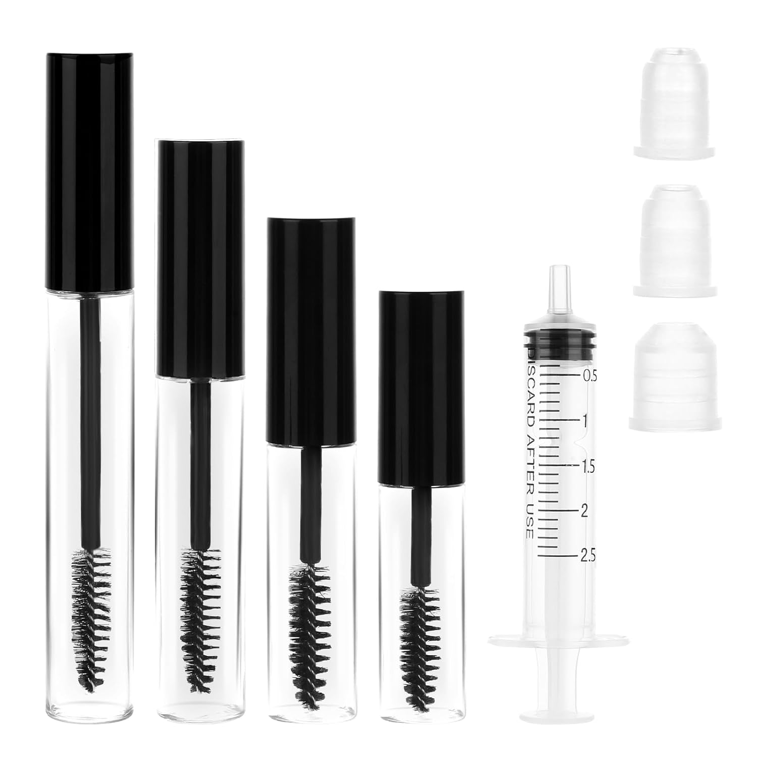 Amazon.com: PEOVLVN 4 Pack Empty Mascara Tube with Eyelash Wand, 2ml ...