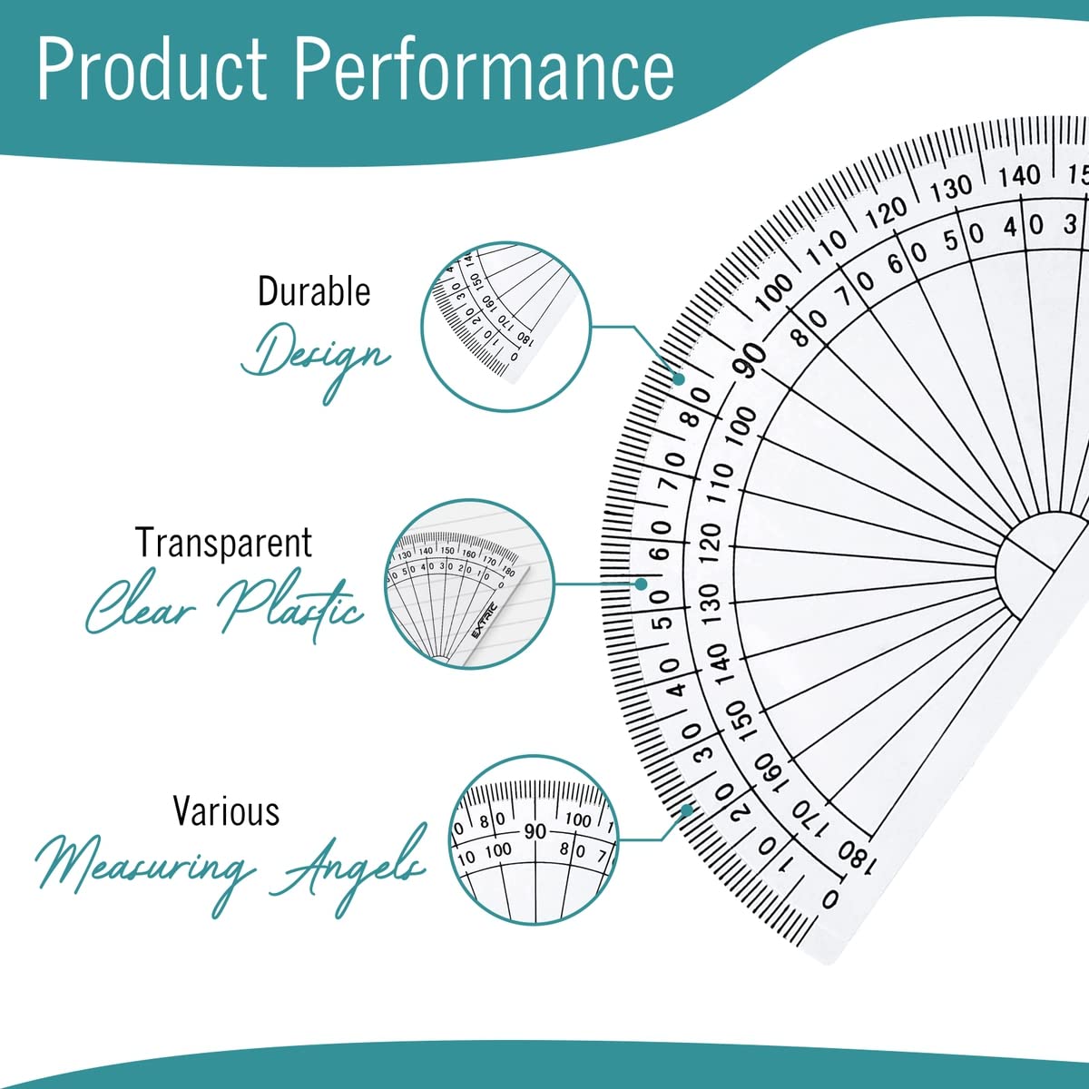 Helix Oxford Maths Set Leline's Plastic Protractor 180 Degree, Student ...