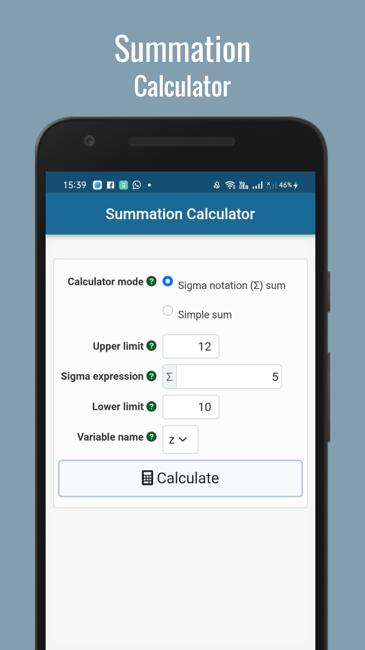 Summation Calculator - App on Amazon Appstore