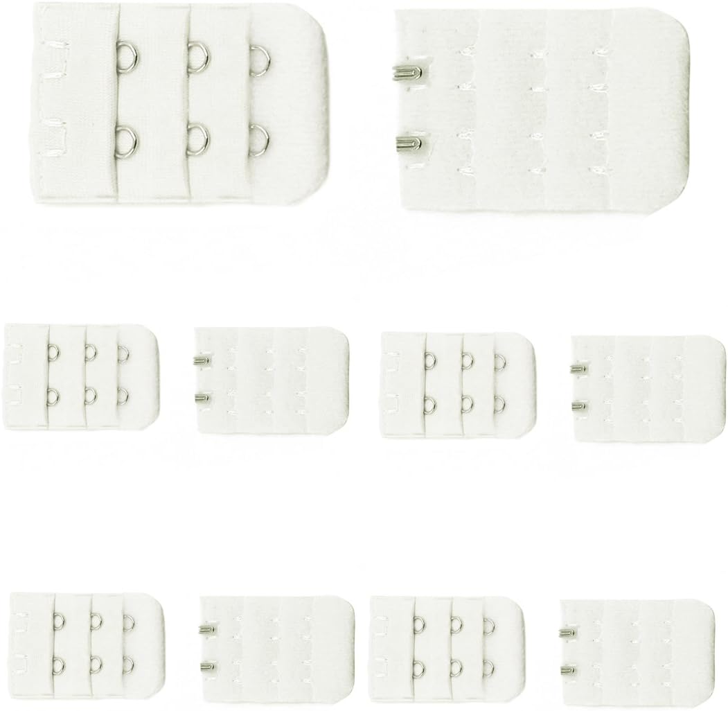 uxcell Women 3 Rows 2 Hooks Underwear Bra Extender Strap Adapter 10 Pcs ...