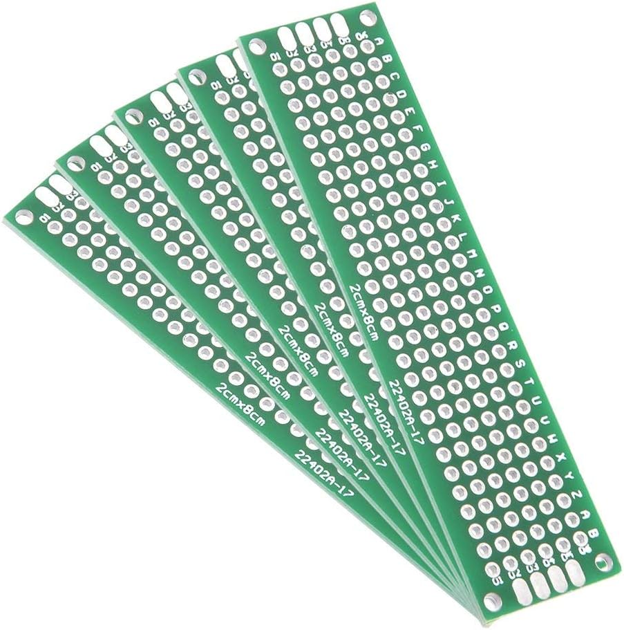 REES52® 5pcs 2 x 8 cm Double Sided PCB Board Universal Printed Circuit ...