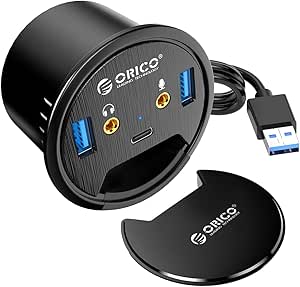 ORICO USB Hub in Desk, 5 in 1 USB Hub Multifunzione con 2 Porte USB 3.0 ...