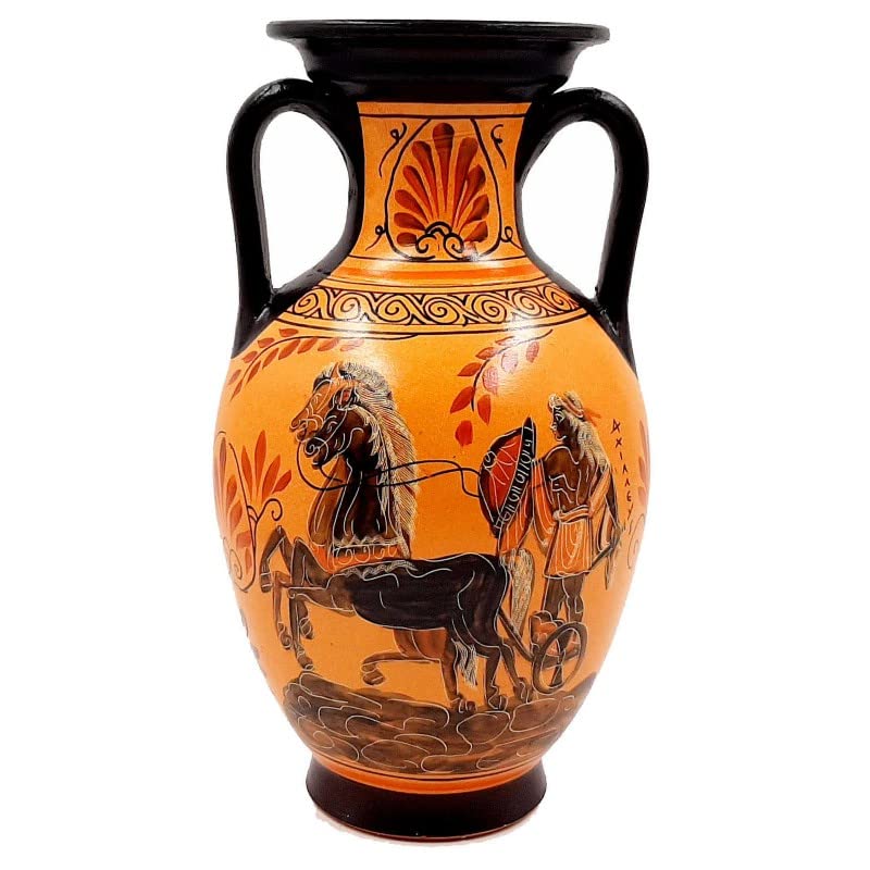 Amazon.com: Greek Amphora 26cm,Pottery Pot,shows Achilles, God Dionysus ...