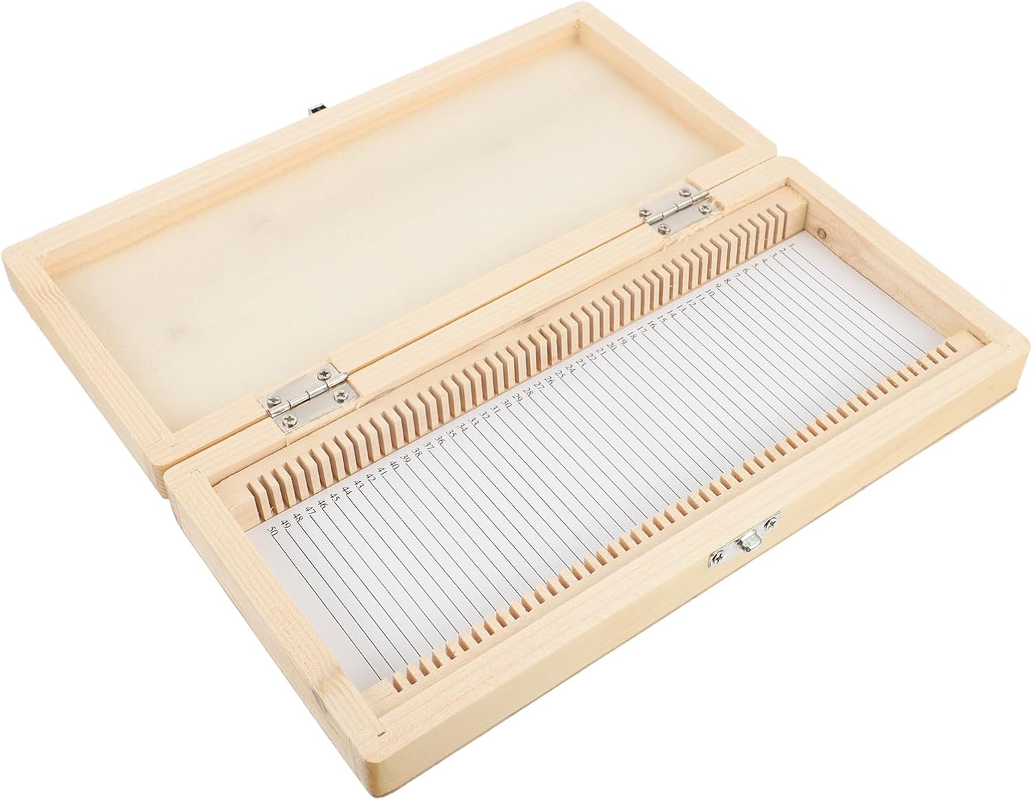 TOPPERFUN Wooden Microscope Slide Storage Box Slots Specimen Case for ...