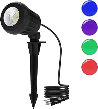 Holeva Spotlight Outdoor – 120V Plug-In, 6500K Cool White LED Landscape ...