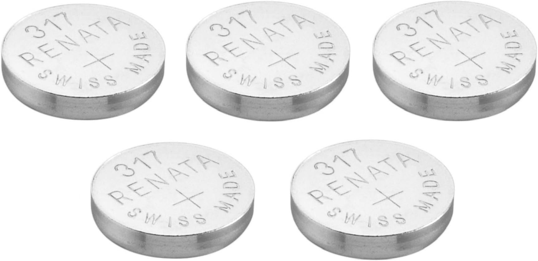 5 x Renata 317 Watch Battery Swiss Made Silver Oxide 1.5 v(SR516SW ...
