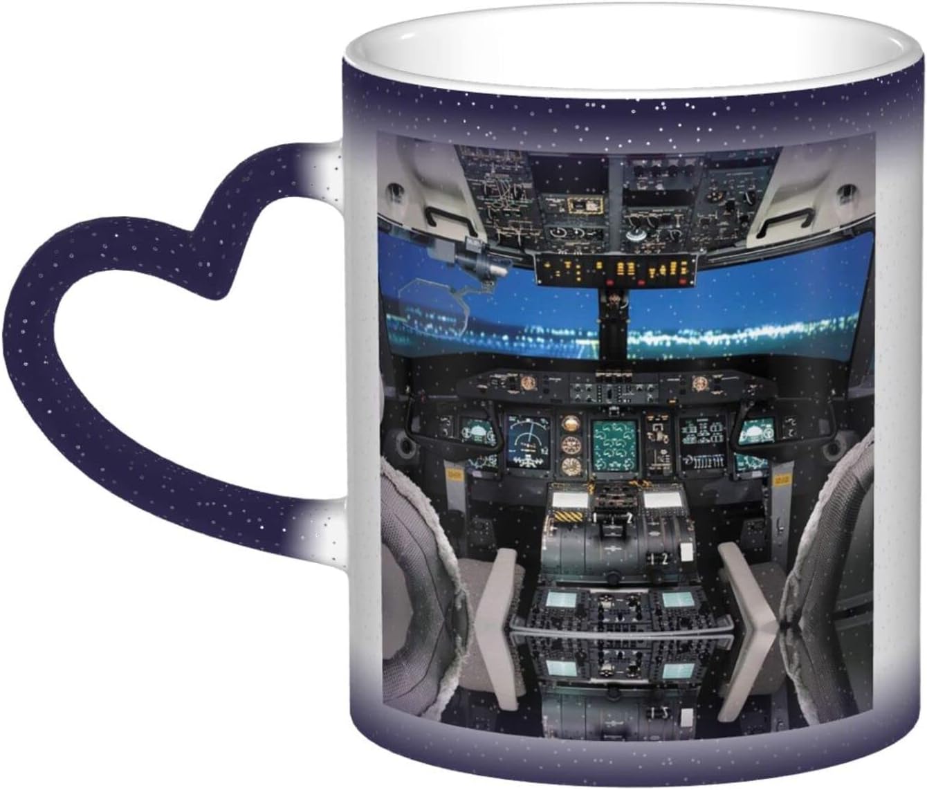 RFSHOP Sky Changing Airplane Cockpit Mug, Ceramic Coffee Mug, Christmas ...