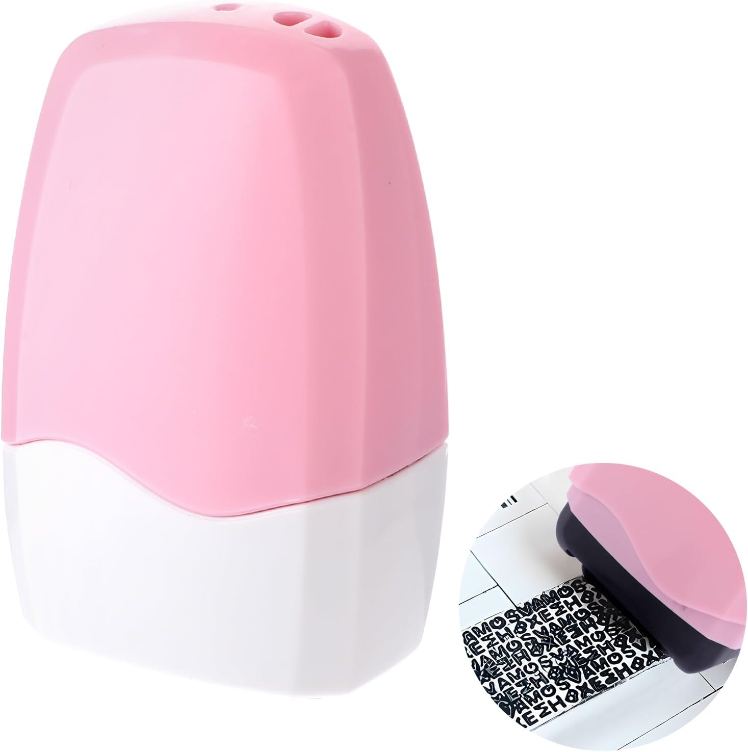 Amazon.com : Prasacco Identity Protection Roller Stamps, Pink Address ...