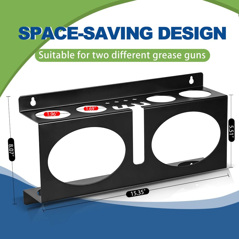 JDMON Grease Gun Holder Compatible with 2 Grease Guns, Grease Gun Rack ...