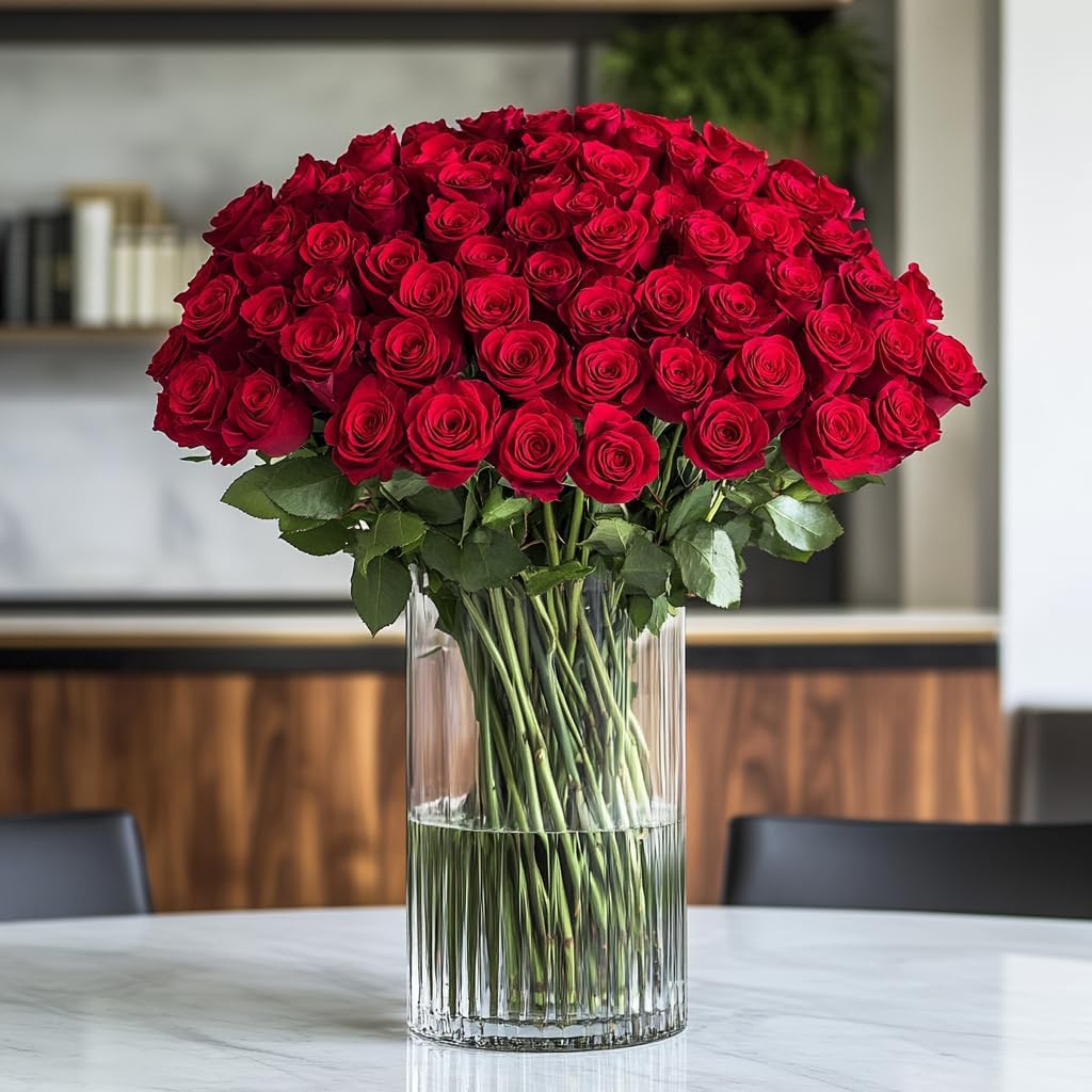 Amazon.com : GlobalRose Fresh Cut Red Roses - 200 (8 Bundles of 25 ...