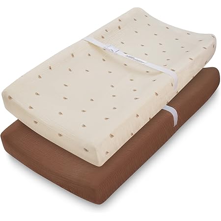 Amazon.com: Muslin Changing Pad Cover for Baby Girls Boys, Cotton ...