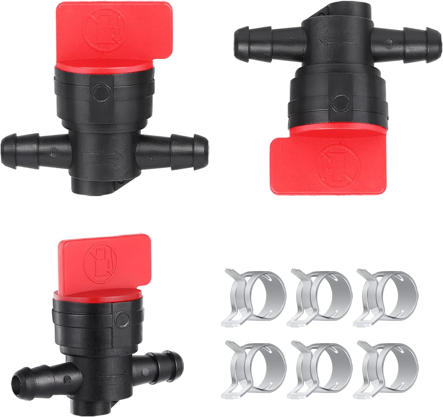 Amazon.com: Jecoupoon (3 Pack) 1/4" in Line Fuel Shut Cut Off Valves ...