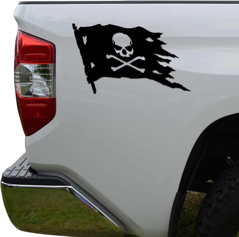 Amazon.com - Aftershock Decals Jolly Roger Pirate Flag Tattered Decal ...