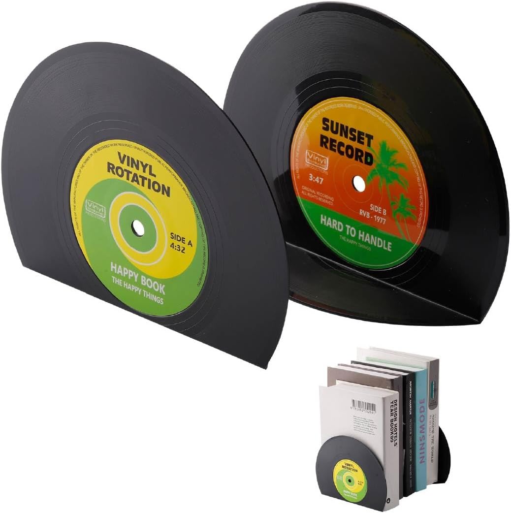 Amazon.com: MIAO YUAN Bookshelf Designed with Vinyl Records, Decorative ...