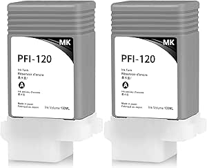 Amazon.com: PFI-120MBK Ink Cartridge 130ml 2Pack Replacement for Canon PFI-120 Compatible with ...