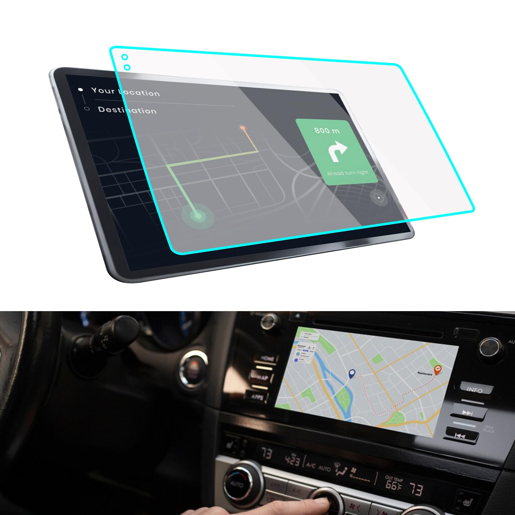 Amazon.com: Lecctso Car Navigation Screen Protector, Car Screen ...