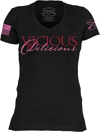 Amazon.com: Grunt Style Vicious & Delicious Women's V-Neck T-Shirt ...