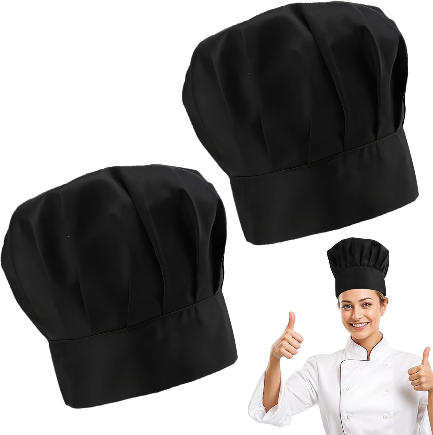 VGECEE Lot de 2 Bonnet de Cuisinier Unisexe, Toque de Cuisiniers ...