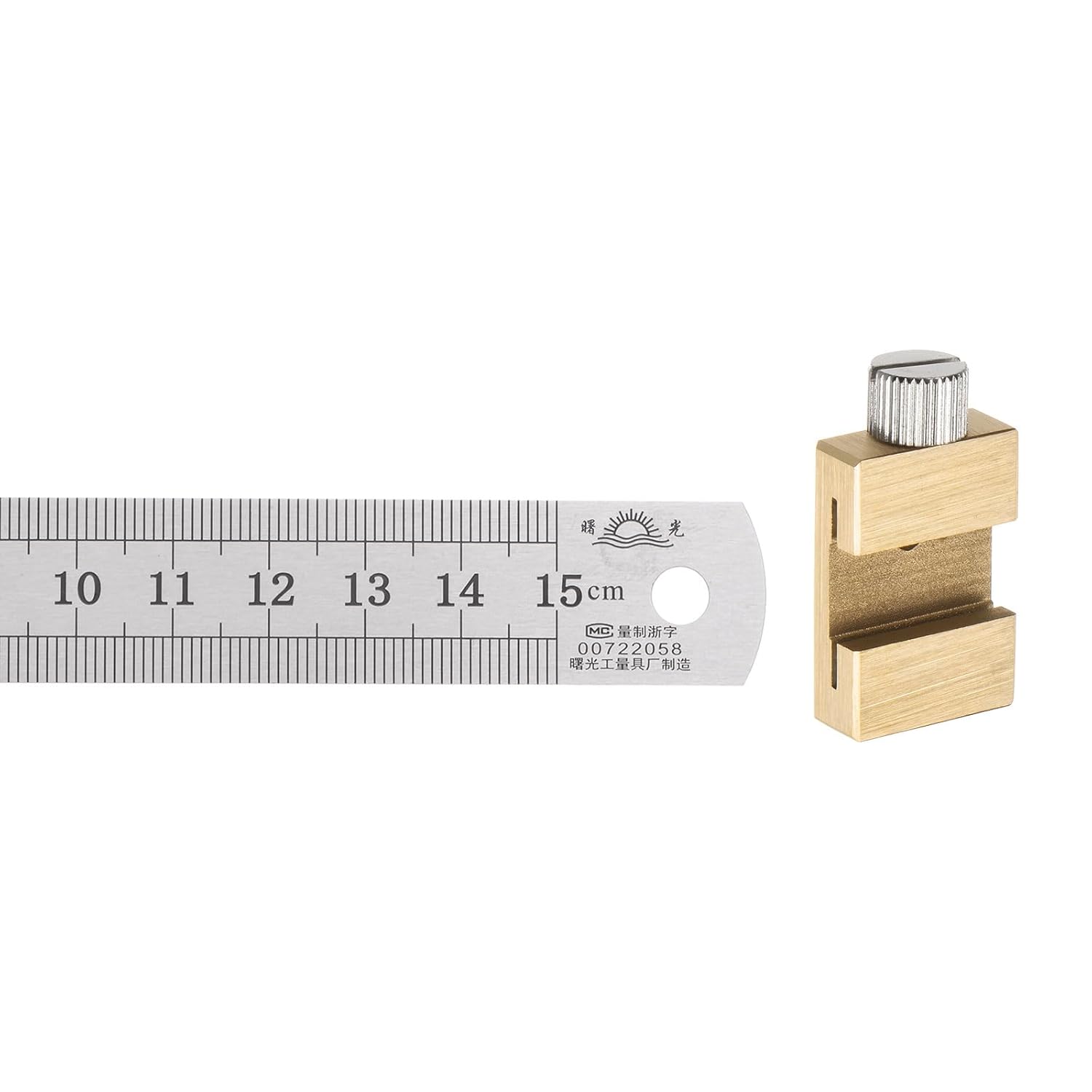 HARFINGTON 2 in 1 Stainless Steel Ruler with Scriber Block 15cm/6 ...