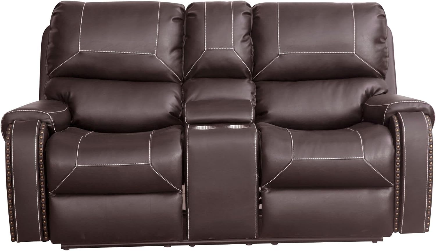 Amazon.com: KEVINSPACE 74" Reclining Sofa, Manual Loveseat Couch Double ...