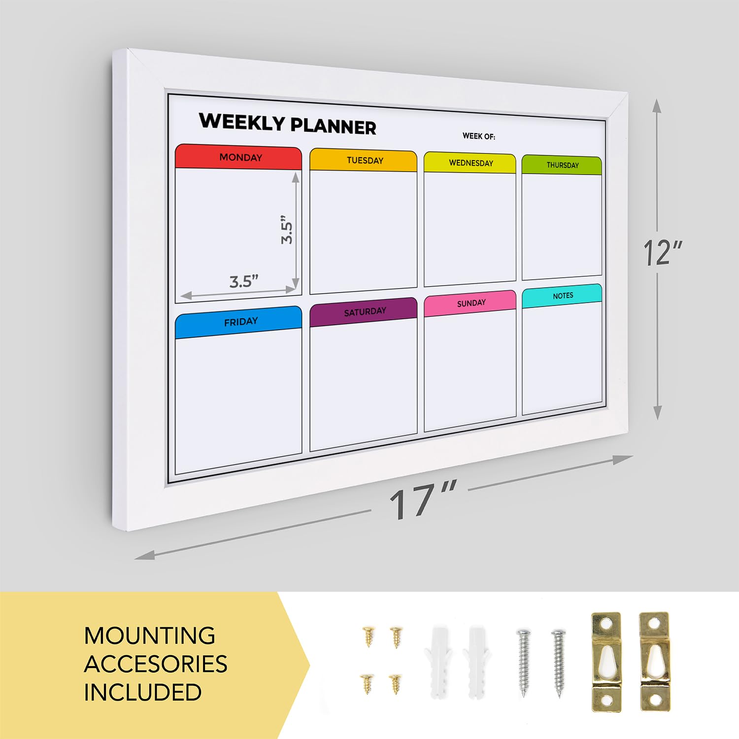 Snapklik.com : Weekly Dry Erase Board For Wall 17in X 12in Weekly ...