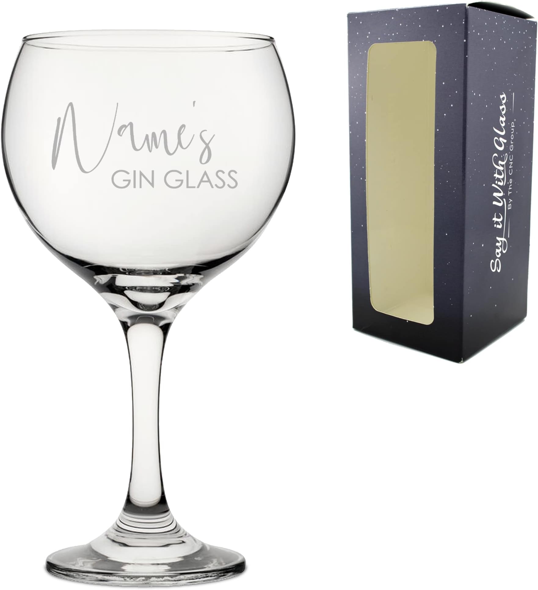 Personalised Engraved Gin Tonic Cocktail Glass with Name's Gin Glass ...