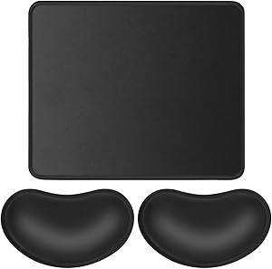 Amazon.com : JIKIOU 3 Pack Mouse Pad with Stitched Edge 10.2x8.3x0.12inch & Memory Foam Mouse ...