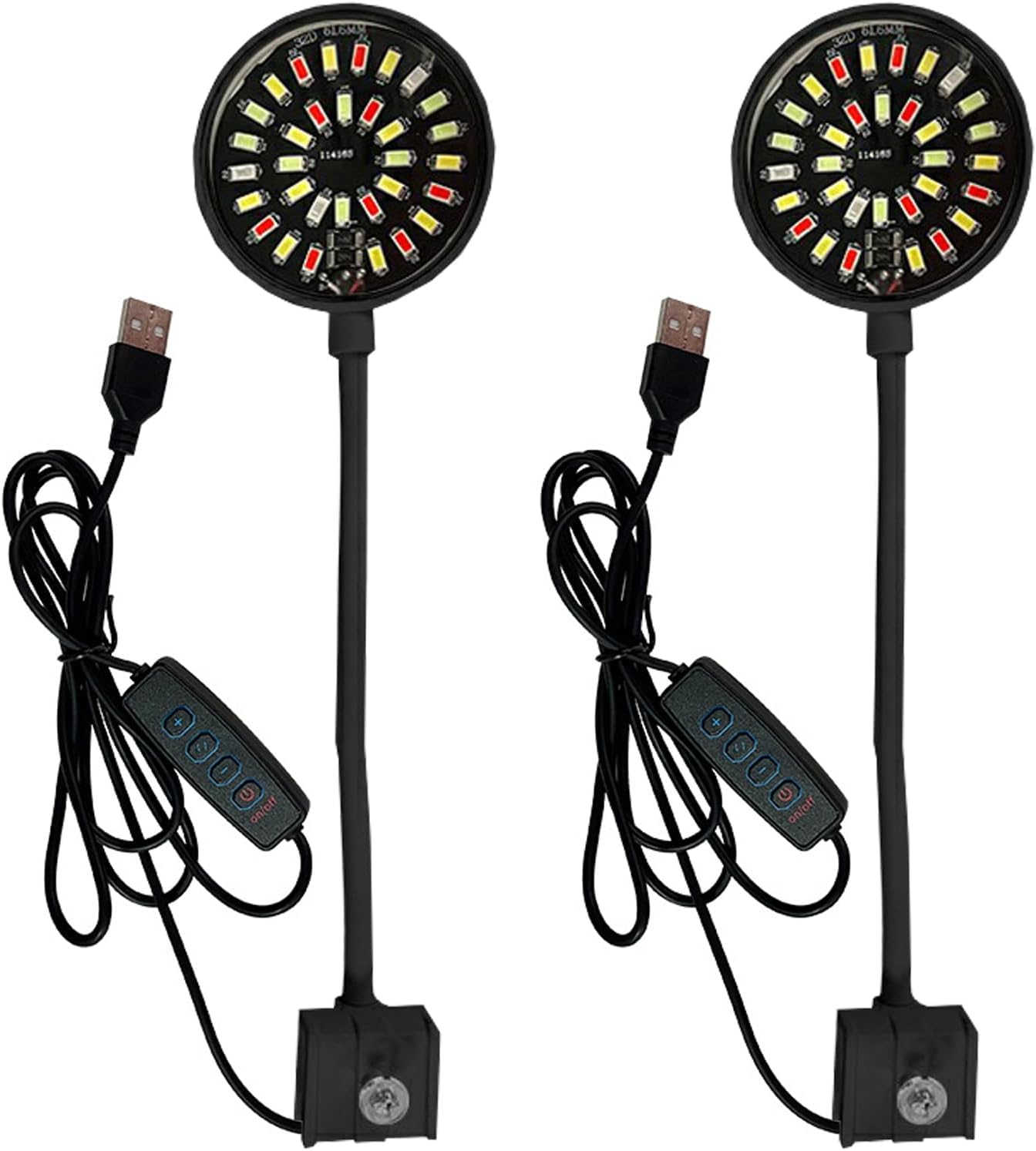 GERUI 2 Pieces USB 7W Aquarium LED Lighting Light, Adjustable Aquarium ...