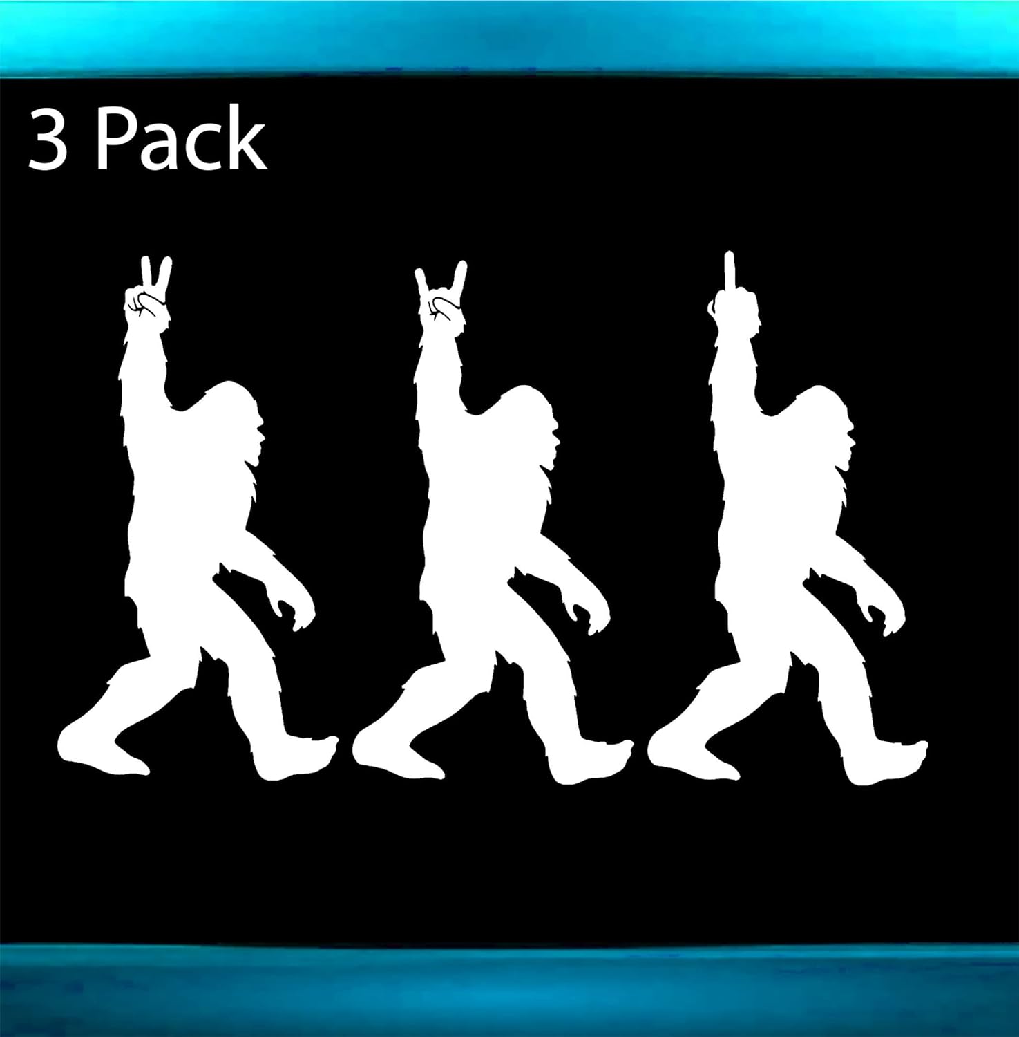 Amazon.com - 3 Pack Bigfoot Sasquatch Middle Finger Victory Rock and ...