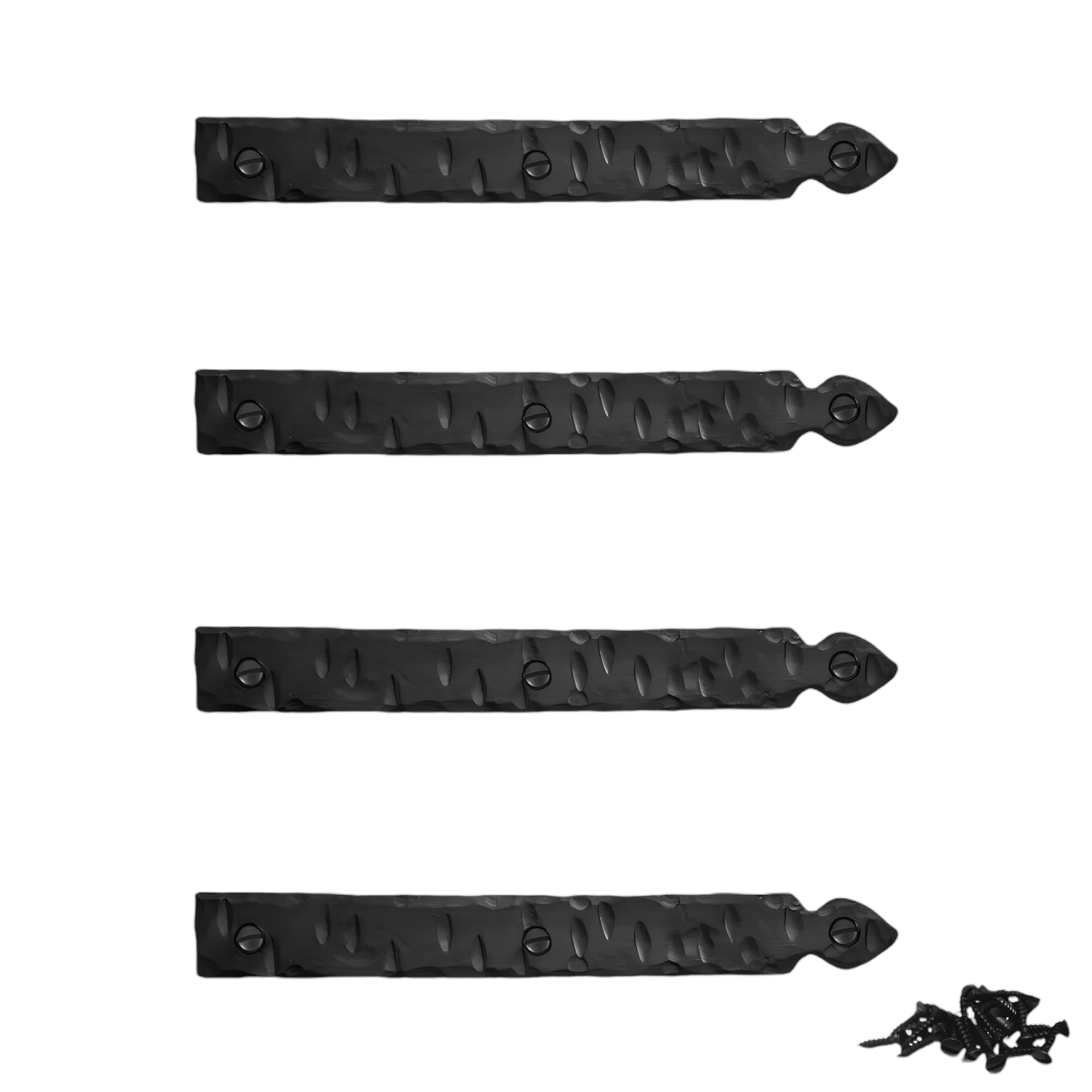 Buy 4 Pack 6 inch Faux Decorative Strap Hinge Black Decorative Strap ...