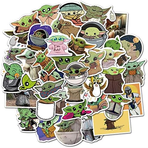 50pcs Baby Yoda Stickers for Laptop Water Bottle Computer Mac Pad Phone ...