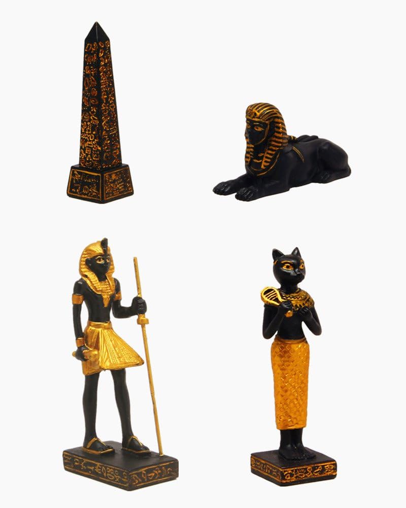4 Mini Egyptian Deity Deities God Figurines Set. Horus, Sekhmet, Osiris ...
