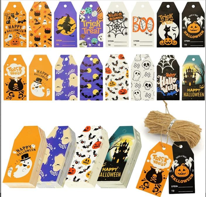 Amazon.com: 300Pcs Halloween Tags Label Stickers to from Name Tags Roll ...
